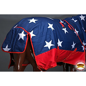 American Flag 74 in HILASON 1200D Winter Waterproof Poly Horse Blanket Belly Wrap | Horse Blanket | Horse