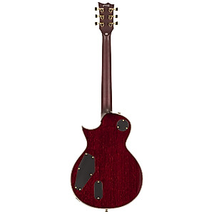 ESP 6 String LTD Deluxe EC-1000T CTM Electric Guitar, See Thru Black Cherry, Right, (LEC1000TCTMFMSTBC)