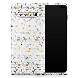 DesignSkinz Karamfila Yellow & Gray Floral V3 Protective Vinyl Decal Wrap Skin Cover Compatible with The Samsung Galaxy S20 (Screen Trim & Back Glass Skin)