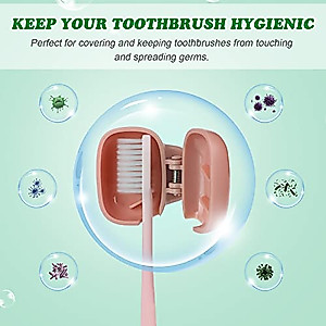 Toothbrush Protector Toothbrush Travel Holder -Toothbrush cover cap plastic clip for manual and electric toothbrushes for adults and kids - 8 pack