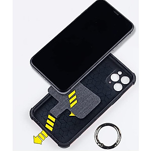 Universal Phone Tether Tab Phone Lanyard Patch,6 Pack Secure Phone Strap Hands Free Holder,Connector Card for Phone Lanyard Phone Strap Patch Phone Necklace Tender-Grey A