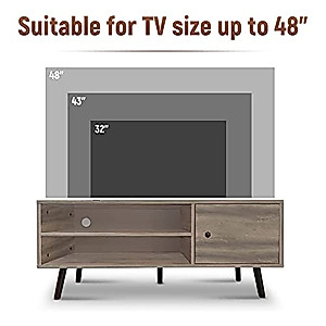 YQ FUNLIS Modern TV Stand Entertainment Center TV Console with Storage Cabinet Center Universal Floor TV Stand Cabinet for Living Room Bedroom,Retro Grey