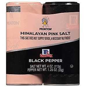 Morton All-Natural Himalayan Pink Salt & McCormick Pepper Shakers, 5.25 Ounce