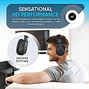 SONY Wireless Headphones for TV Watching (WHRF400R) with Transmitter Dock (TMRRF400) – 6-ft 3.5mm Stereo + NeeGo RCA Plug Y-Adapter