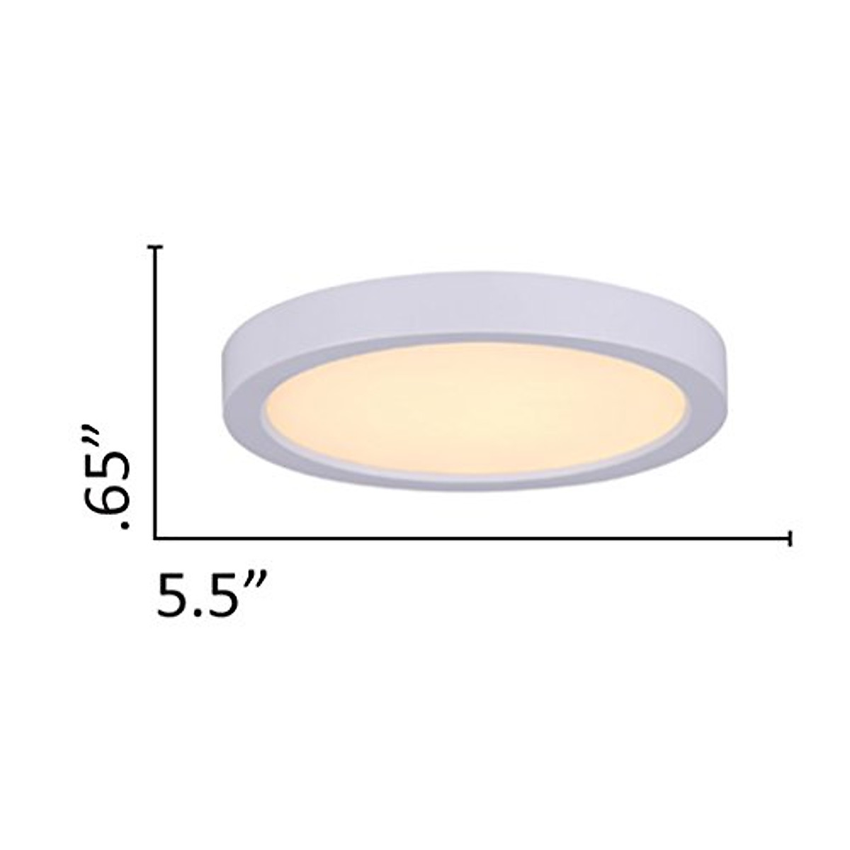 CANARM LED-SM55DL-WT-C LTD 5.5" LED Round Disk Light, Surface Mounted, Line Volt Without Driver, Painted White with Acrylic Lens