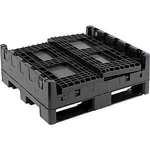 Global Industrial Plastic Folding Bulk Shipping Container, 32x30x25, 1800 lb. Capacity