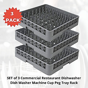 SET of 3 Commercial Restaurant Dishwasher Dish Washer Machine Cup Peg Tray Rack
