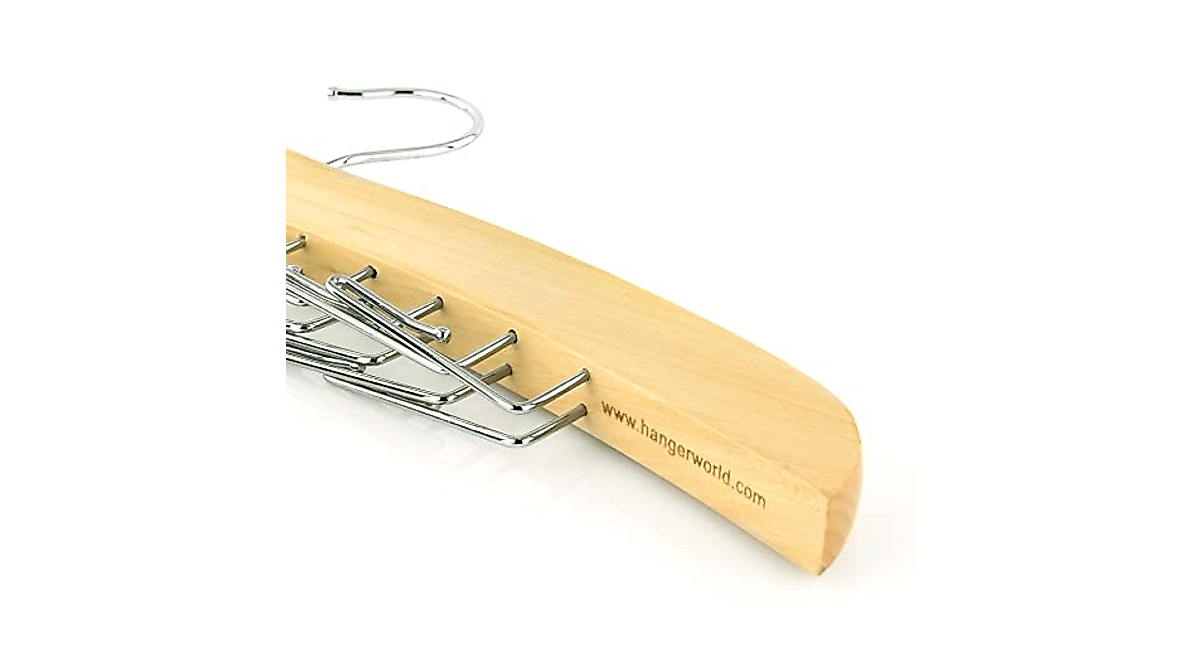 HANGERWORLD Premium Wooden Tie Holder - Space Saving Rack