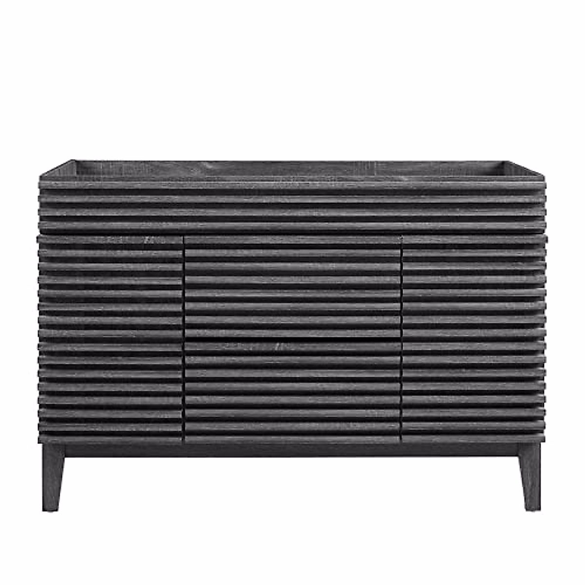 Modway Render 47" Plastic and Wood Bathroom Vanity Cabinet in Charcoal