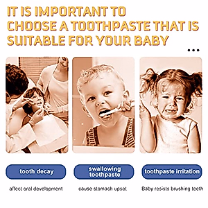 Foam Toothpaste Kids, Children Whitening Toothpaste with Low Fluoride & Natural Formula to Reduce Plaque, Toddler Foaming Toothpaste for U Shaped Toothbrush for Kids Ages 3 and Up (Blueberry)