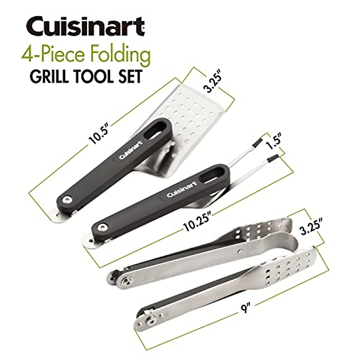 Cuisinart CGS-1000 4-Piece Folding Grill Tool Set