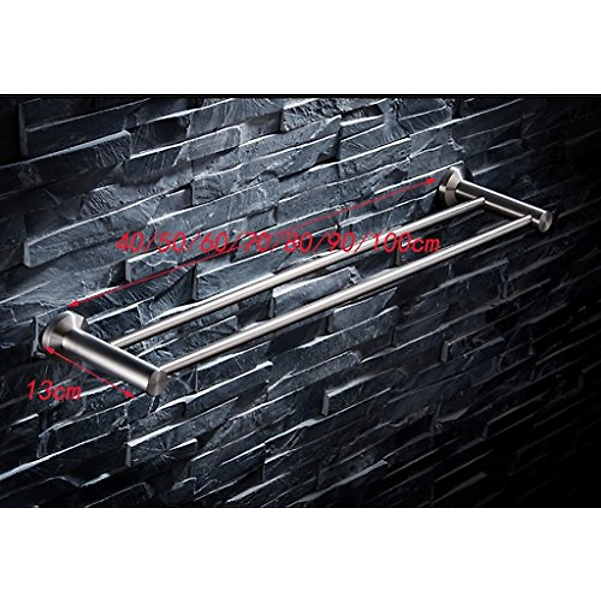 -Shelf Balcony Bathroom Towel Rail,Towel Rack Bathroom Towel Bar Double,Towel Rack,Bathroom Shelf,Sweat Towel Holder/40Cm