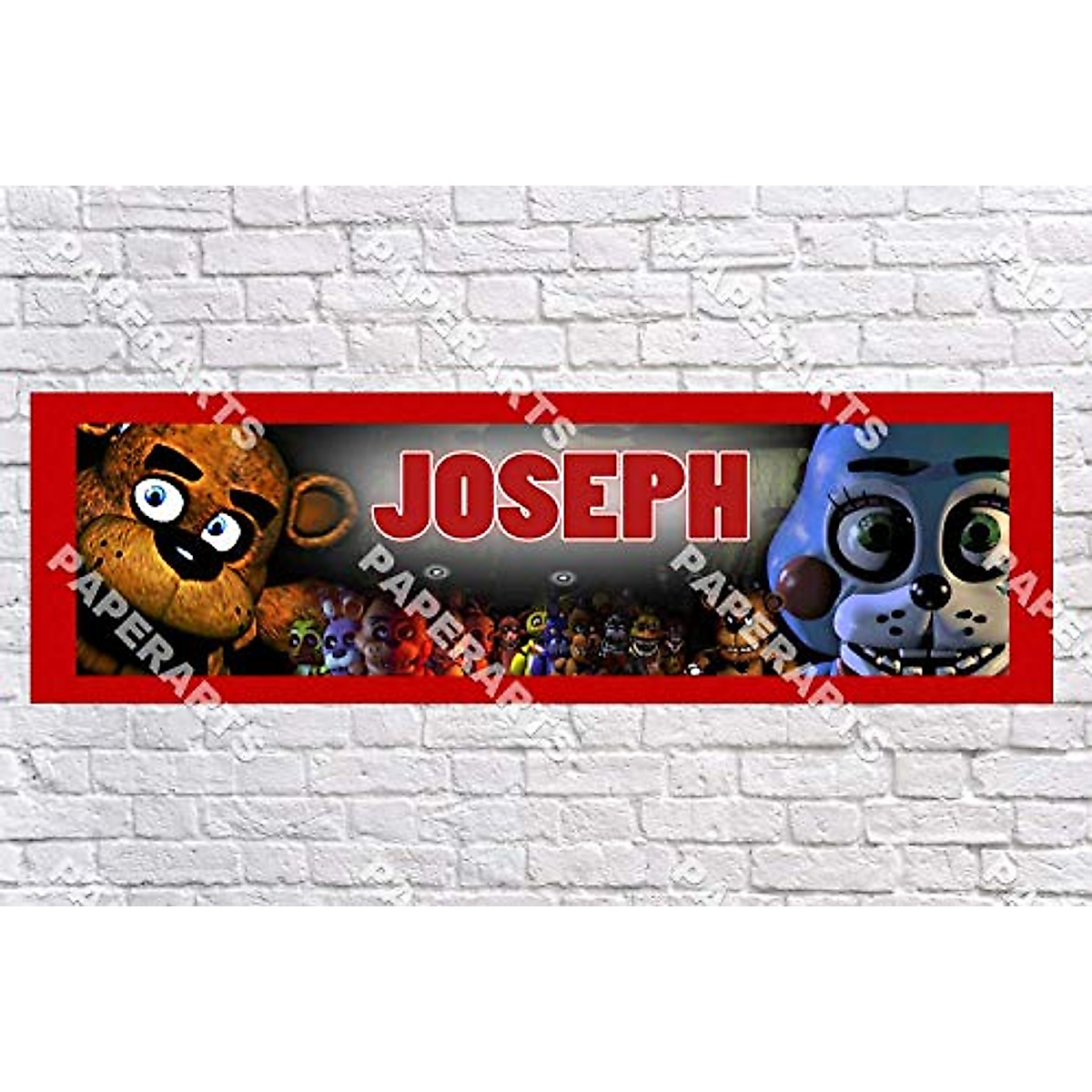Five Nights at Freddy's - Personalized Birthday Name Poster with Custom Name On it, Border Mat and Frame Options