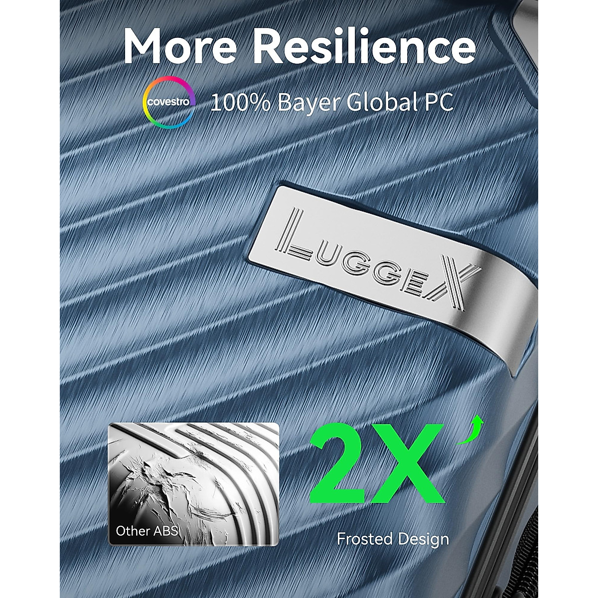 LUGGEX 28 Inch Luggage with Spinner Wheels - 90L Polycarbonate Hardside Expandable Large Suitcase Checked (Champagne, 28 Inch)