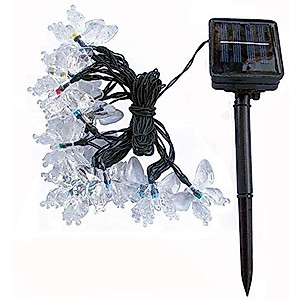 WONFAST Solar Butterfly String Lights, Waterproof 23FT 50LED Butterfly Solar Powered Fairy String Lights 8 Mode for Outdoor Indoor Garden Home Wedding Party Christmas Lighting Decorations (Purple)