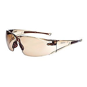 Bolle Safety RUSH Safety Glasses with Dark Amber Lens and Twilight Frame