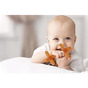 Moonjax Natural Rubber Baby Teething Toys - Baby teether for Infants, Toddlers, Newborns, CPSIA Certified
