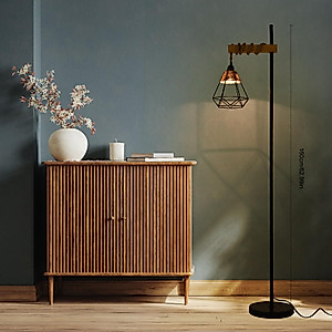 YUYANSHOP Floor Lamp for Living Room, Smart Floor Lamp, Tall Standing Lamp with Rattan Lampshade, Farmhouse Floor Lamps for Bedroom Office, Boho Floor lamp