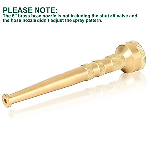 STYDDI 6" Brass Garden Water Hose Nozzle, Jet Stream Hose Nozzle with 3/4-Inch, 7 GPM 80 PSI, High Pressure Super Sweeper Nozzle For Clean Patios, Driveways, Sidewalks, Yard, Vehicles, Deck