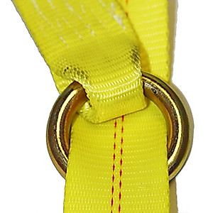 Mytee Products (4 Pack 2" x12' Winch Lasso Strap with O Ring, Yellow - Car Tie Down Tire Straps for Trailers Auto Tow Car Hauler Wheel Net