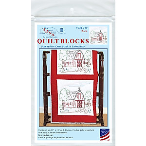 Jack Dempsey Quilt Blocks 18X18 W BARN, White