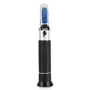 Brix Meter Refractometer, Professional Handheld Alcohol 0-80% Test Refractometer Tester Brix Refractometer Hydrometer with Automatic Temperature Compensation Function for Brewing Beer Wort