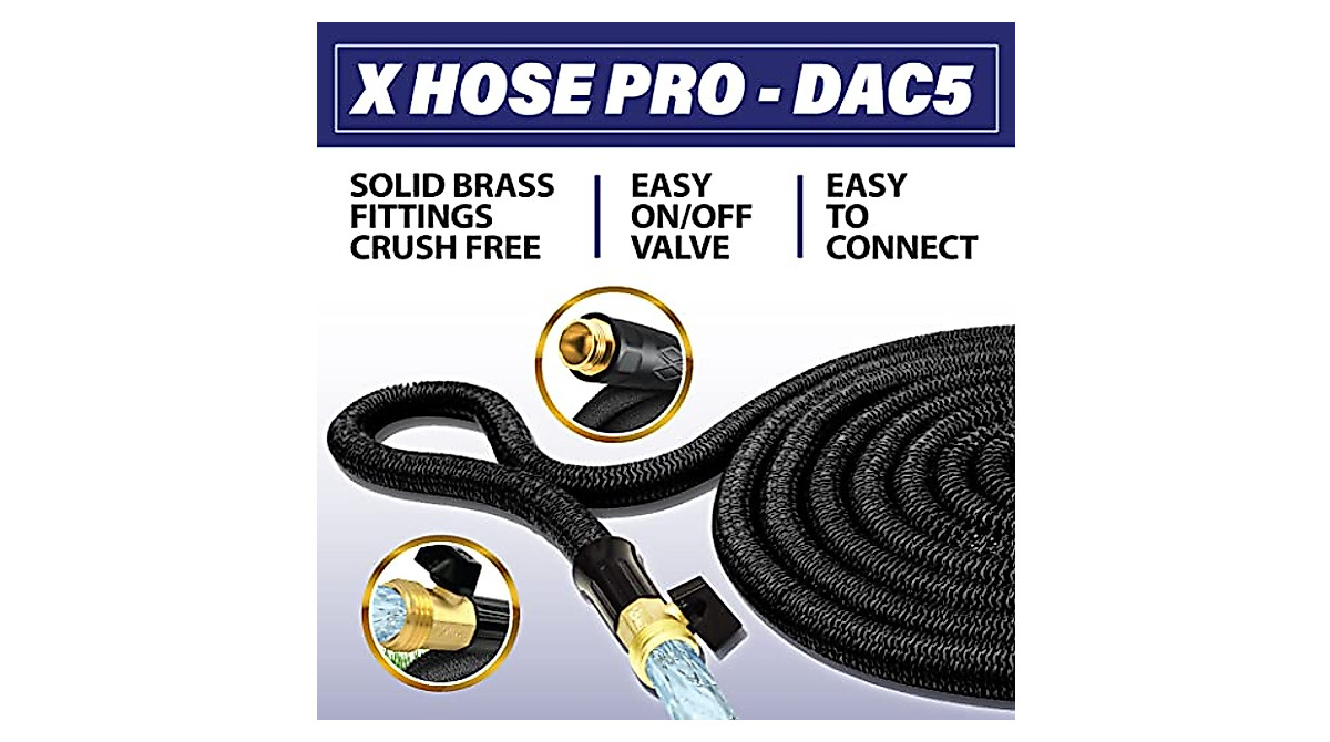 Xhose Pro 50ft Expandable Garden Hose - Lightweight & Kink-Free