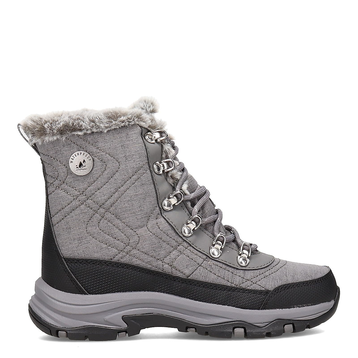 Skechers Women's Cold Weather Boot Snow, Charcoal, 10