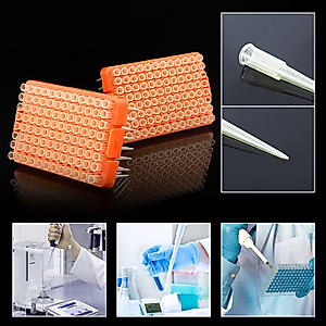 Four E's Scientific 200ul Pipettor Tips Universal Pipette Tips Racked Sterile Non-pyrogenic DNAse/RNAse Free Autoclavable 10 Layers, 960 pcs/Box