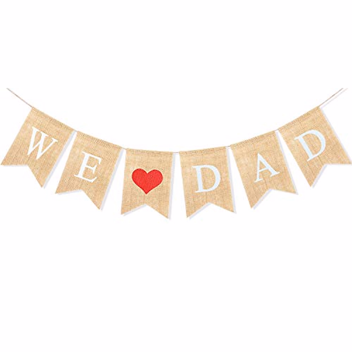 Uniwish We Love Dad Banner Burlap Bunting Rustic Papa Gift Happy Father’s Day Birthday Party Decorations for Men