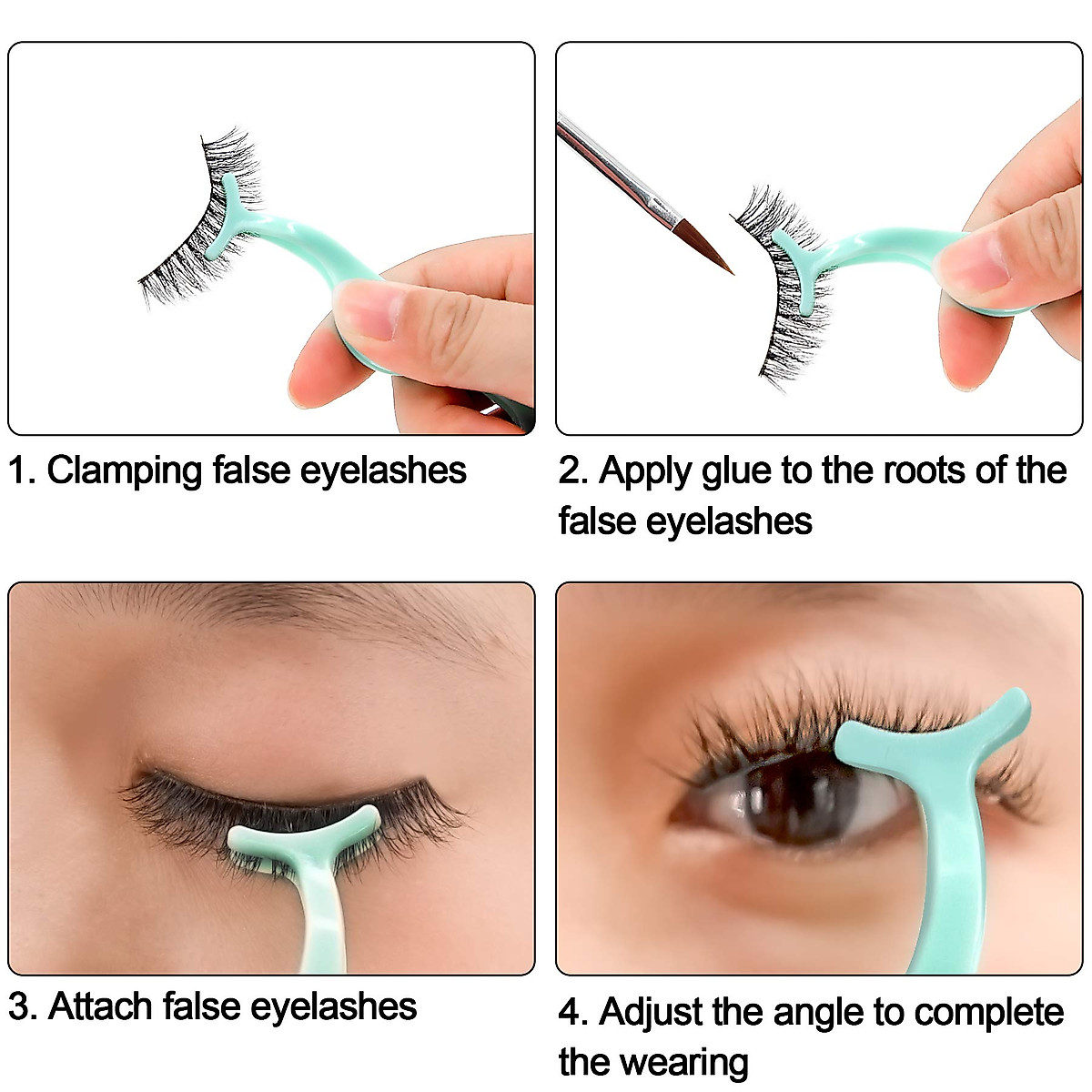 BQTQ 84 Pieces Eyelash Applicator Tool Plastic Eyelash Tweezers False Eyelashes Extension Tweezers Fish Tail Clip for Lashes Application and Removal, 14 Colors