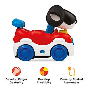 Kiddolab Remote Control Car for Toddlers & Dog Interactive Toy with Straight Driving Car Mode, Wobbling Doggy Mode - Fun Musical Toys with Lighted Eyes for Boys & Girls 18 Months Old & Above