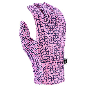 Miracle Gro Women's Canvas Back Dotted Palm Gardening Work Gloves, Breathable Backing, Strong Grip, Shirred Elastic Wrist, Purple/Pink, Medium, (M56111/WML)