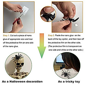 HOHAJIU Fake Spider Realistic Plastic Spider Toys Spoof Halloween Party Props April Fool's Day Funny Fright Screaming Toys, Pack of 12