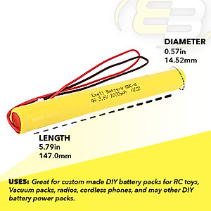 (2-Pack) Emergency/Exit Lighting Battery Fits and Replaces GP-3600-GR OSI OSA191 TEIG 24-4009 Atlight 24-4009 Custom-4 Atlite 24-4009, ANIC0625, NIC0625 GP GP3600GR