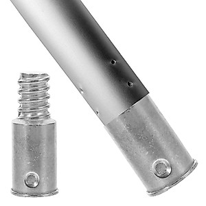 minkissy Mop Head Threaded Broom Handle Kit Threaded Tip Adapter Threaded Tip Replacement Telescoping Pole Adapter Extension Pole Adapter Aluminum Broom Pole Tip Aluminum Alloy Silver