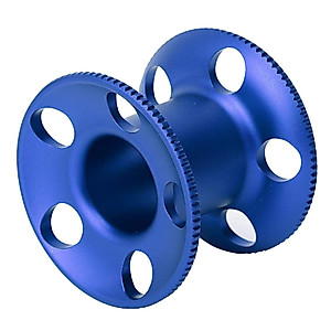 Aluminum Alloy Diving Reels, Lightweight Underwater Finger Spool Reel for Free Diving Snorkeling (Blue)