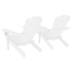 Tidyard Patio Adirondack Chairs with Tea Table Solid Wood Fir White Outdoor Fire Pit Chair Wooden Garden Armchair for Porch Pool Lawn Deck Backyard Balcony Outdoor