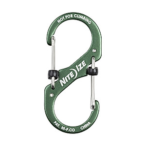 NITEIZE LSBA3-08-R6 Slide-Lock Aluminum, #3, Olive, Small