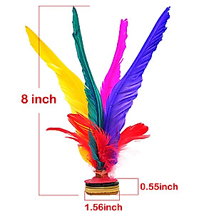 Baitaihem Kick Shuttlecock Chinese Jianzi Colorful Feather Foot Sports Outdoor Game (Style-B, 6 Pack)