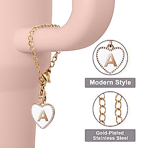 Letter Charm Accessories for Stanley Cup,Name ID Letter Handle Charm for Stanley/Simple Modern Tumbler Cup Water Cup Initial Identification Charm (A)