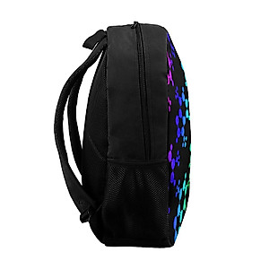 Caffeine Molecule Travel Backpack Casual 17 Inch Large Daypack Shoulder Bag with Adjustable Shoulder Straps