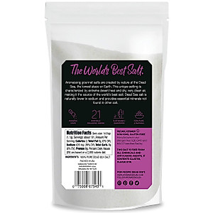 100% Natural Sea Salt, Coarse Grain, Large Bulk 2.43 Lb. Resealable Bag, Pure & Natural Sun Dried Dead Sea Salt, Unrefined, Gluten Free, Grinder Refill Sea Salt For Daily Cooking & Pickling Salt