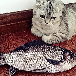 Realistic Fish Shaped Pencil Case, Large Capacity Pencil Pouch with Zipper, Multifunctional Pen Case Make up Bag School Office Stationery Supplies Organizer for Kids Teens Students Adults (12" x 5")