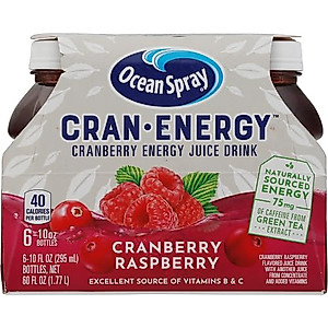 Ocean Spray, Cran-Energy Cranberry Raspberry Energy Juice Drink, 10 Fl Oz Bottles, 6 Ct