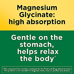 Nature Made Magnesium Glycinate 200 mg per Serving, Dietary Supplement for Muscle, Heart, Nerve and Bone Support, 60 Capsules, 30 Day Supply