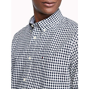 Tommy Hilfiger Men's Long Sleeve Button Down Shirt in Classic Fit Navy Blazer