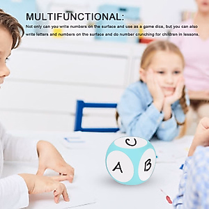 Dry Erase Block, 4x4 Inches Large Write on Wipe Off Dry Erase Dice Multipurpose Educational Dice Dry Erase Cube, Draw Letters Numbers, White Board Dice Cube for Classroom, Game, Kids(Green)