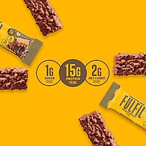 FULFIL Protein Snack Bars, Chocolate Hazelnut, 15g Protein, Pantry Staples, 12 Count