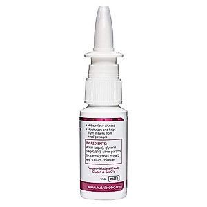 NutriBiotic Nasal Spray 1 Fl Oz | Nasal Lubricant with Grapefruit Seed Extract & Sodium Chloride | Help Flush Irritants from Nasal Passages | Convenient Measured Dose Pump | Drug-Free & Non-Medicated